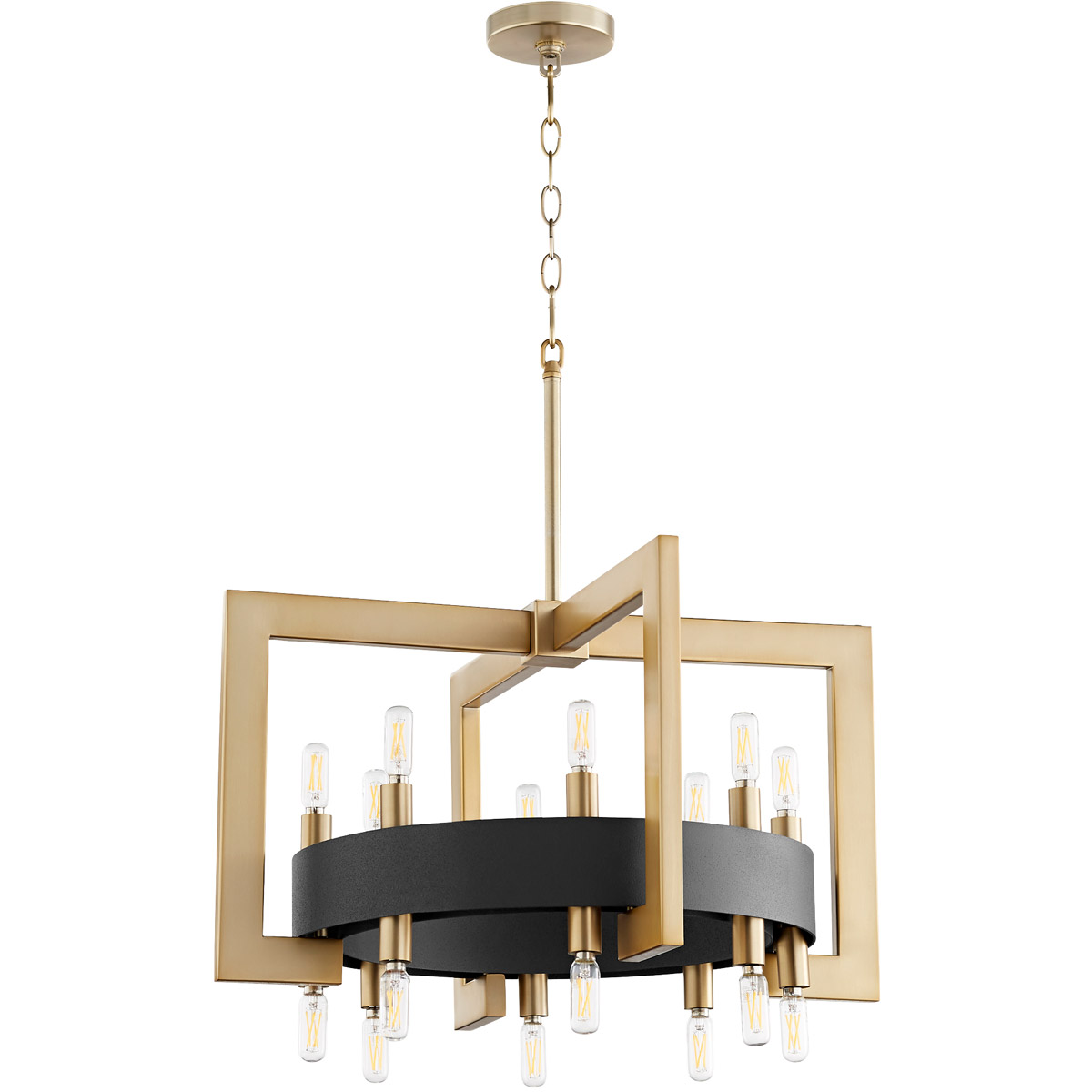 Cyan Design 11268 Archibald 16 Light 24 inch Noir and Aged Brass ...
