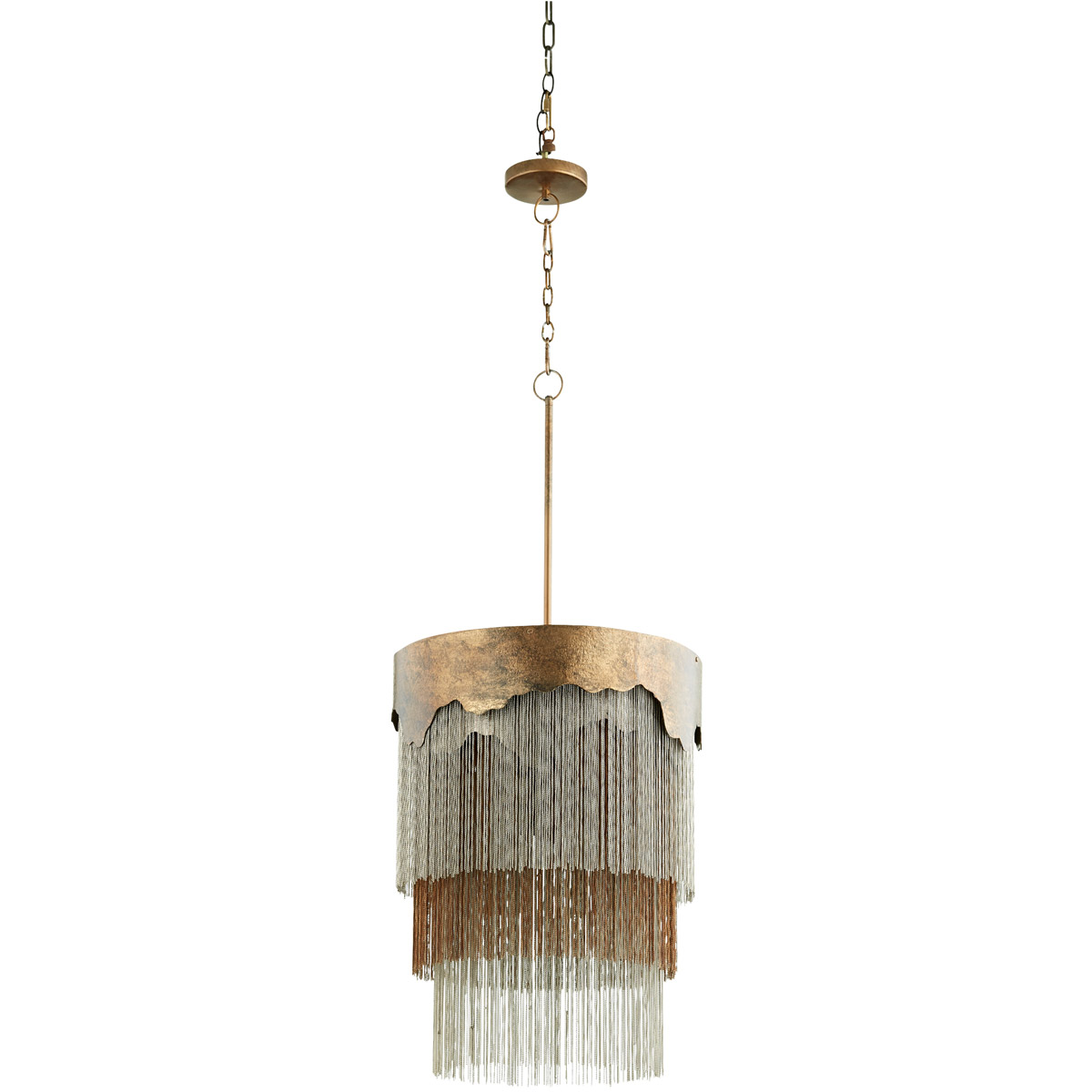 Cyan Design 11329 New World 3 Light 18 inch Silver and Bronze Pendant ...